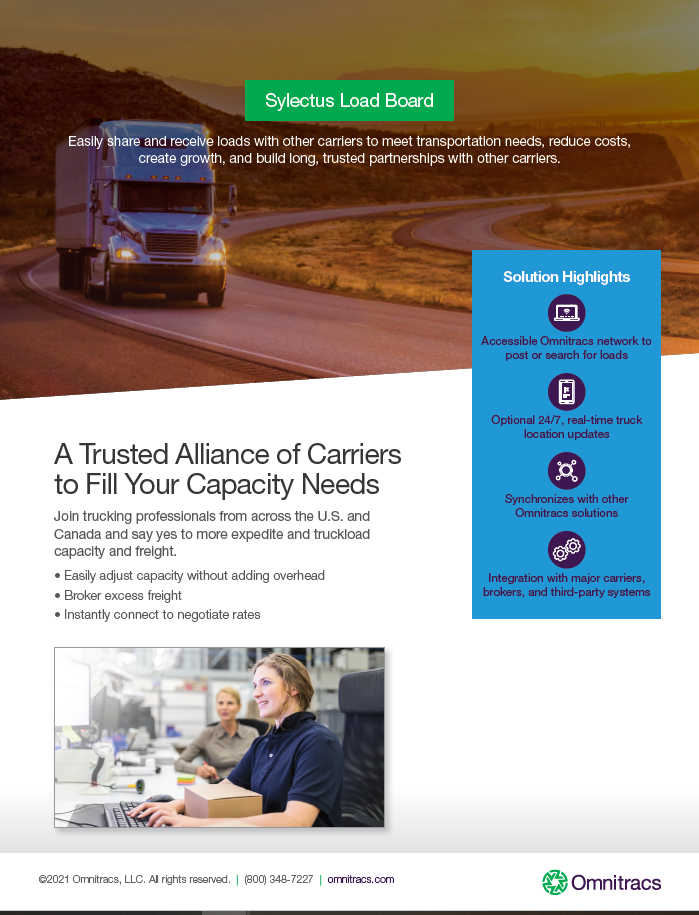 Sylectus Load Board (Brochure) | Omnitracs